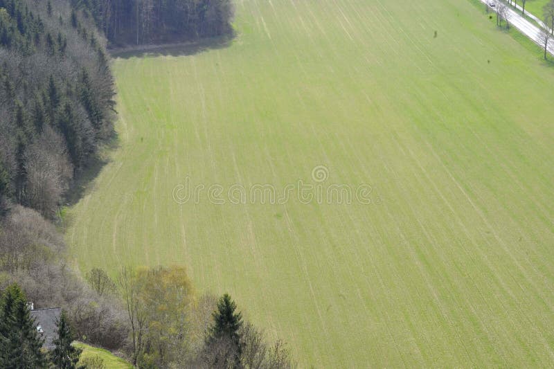 Farmland in Spring from Above Stock Photo - Image of spring, land ...