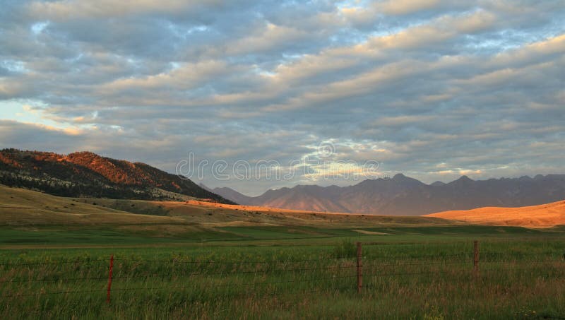 Farmland Sunset in Montana stock image. Image of asleep - 57049515
