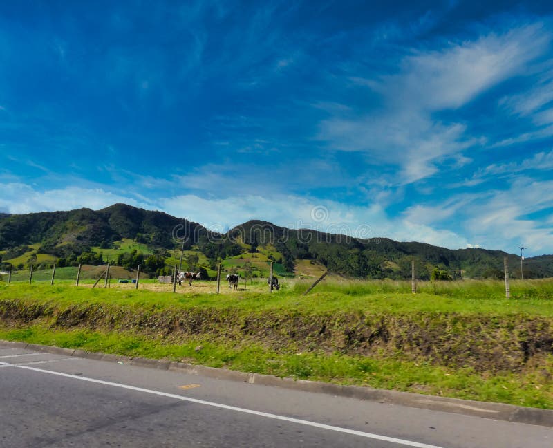 Farms under the mountain stock image. Image of cloud - 209921985