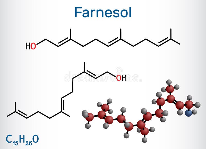 Farnesol Molecule. it is Derivative of Terpenoids. it Has a Delicate ...