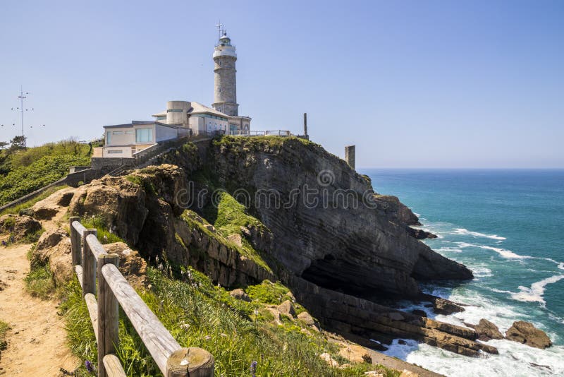Faro De Cabo Mayor, Santander, Cantabria, Hiszpania Obraz Stock - Obraz ...