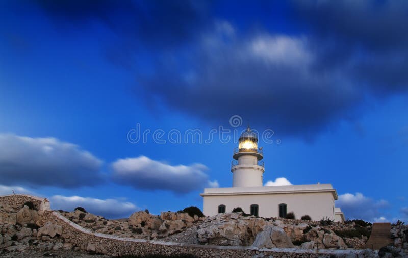 Faro De Cap De Caballeria, Menorca. Foto de archivo - Imagen de azul ...