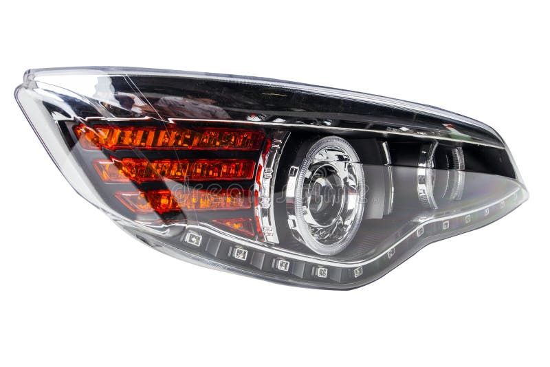 Faro De Coche Con Luces Led Imagen de archivo - Imagen de potencia ...