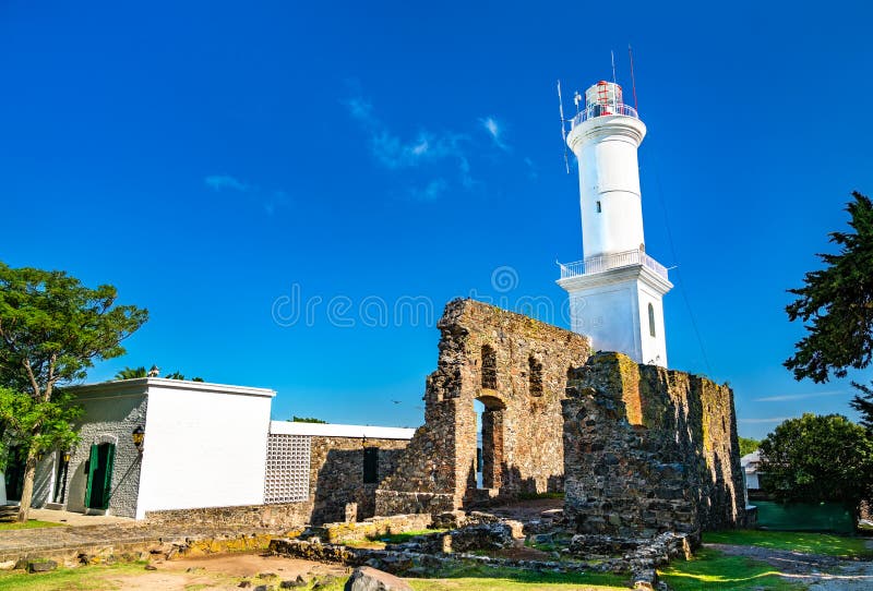Lighthouse of Colonia Del Sacramento in Uruguay Stock Image - Image of ...