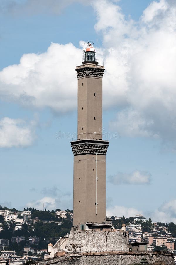 Faro Di Genova Simbolo Della Città Fotografia Stock - Immagine di porta ...