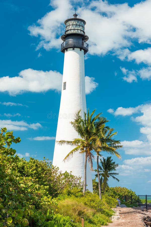 Faro Famoso En Key Biscayne, Miami Imagen de archivo - Imagen de playa ...