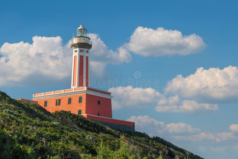 Faro Lighthouse in Capri, Italy Stock Photo - Image of europe, cliff ...