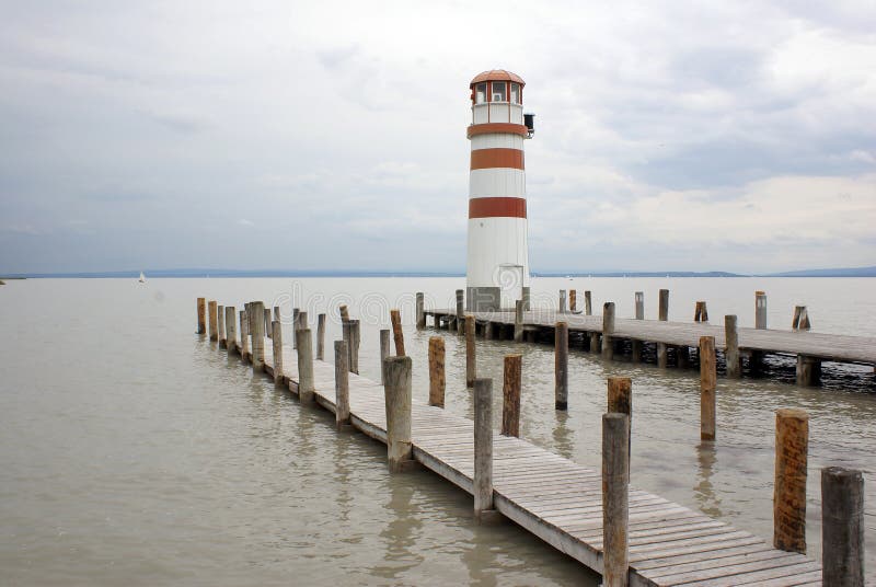 Il Faro Nel Lago Neusiedl, Podersdorf Sono Vede, Burgenland, Austria ...