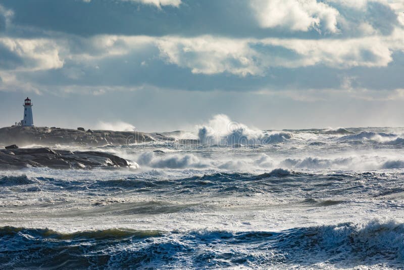 Faro NS Canada Della Baia Di Peggys Immagine Stock - Immagine di nave ...
