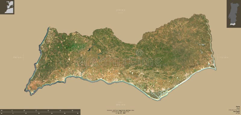 Faro, Portugal - Composition. Sentinel-2 Satellite Stock Illustration ...