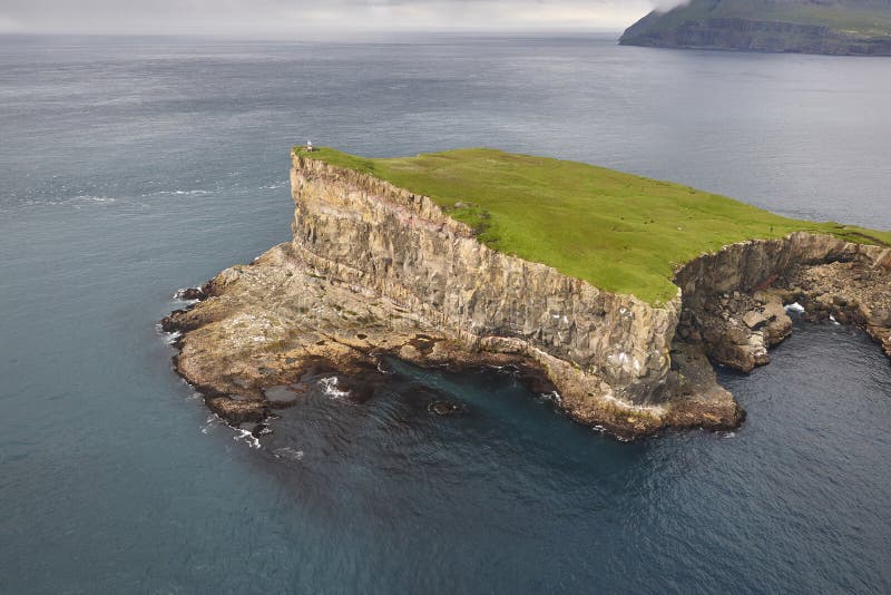 Faroe Islands Dramatic Coastline Viewed from Helicopter. Vagar Flight ...