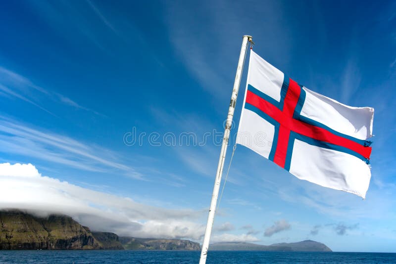 Faroe Islands Flag Waving in a Sunny Day Stock Image - Image of faroese ...