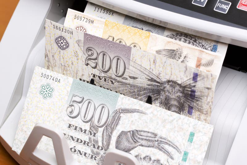 Faroese Crown in the Counting Machine Stock Photo - Image of faroese ...