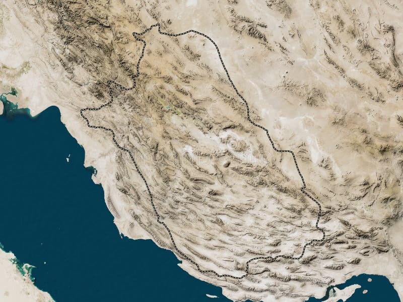 Fars, Iran. Low-res Satellite. No Legend Stock Photo - Image of science ...
