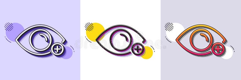 Farsightedness Line Icon. Eye Diopter Sign. Optometry Vision. Halftone ...
