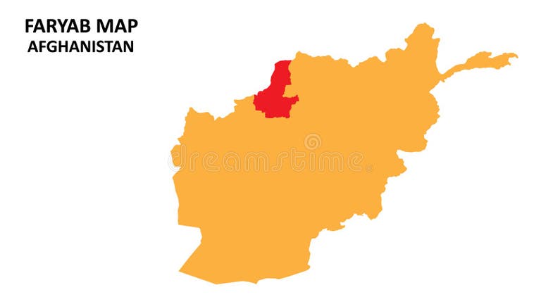 Faryab State and Regions Map Highlighted on Afghanistan Map Stock ...