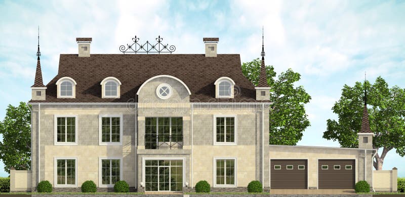 Fasad of the modern house stock photo. Image of castle - 46016298