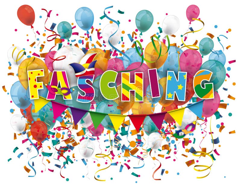 Fasching Balloons confetes ilustração do vetor. Ilustração de deco ...