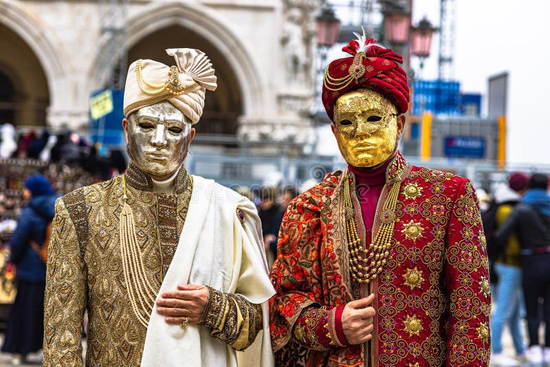 Fasching in Venice stock image. Image of history, face - 272592409