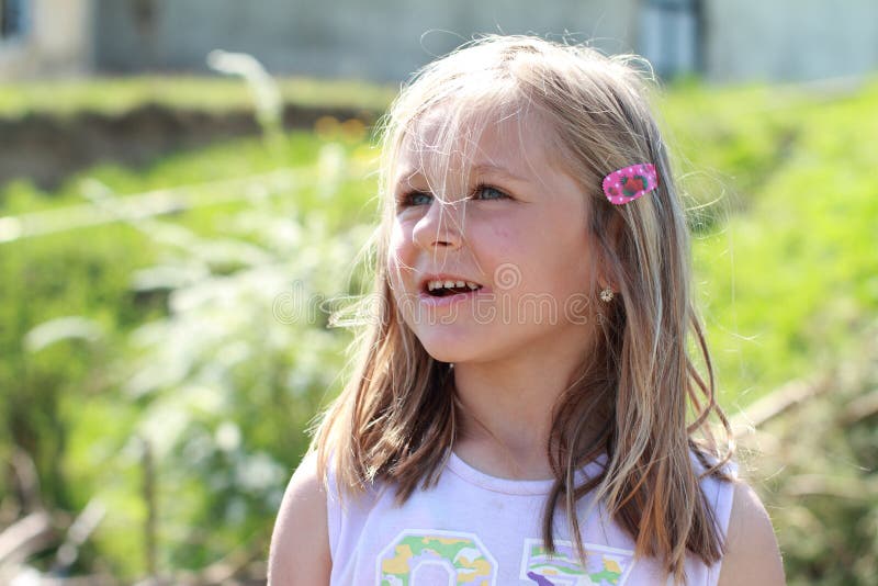 Fascinated little girl stock image. Image of wide, hear - 24557585