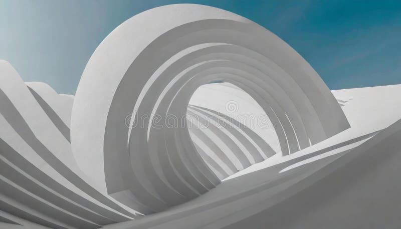 Futuristic Sphere Architectural Elegance in White Space Stock ...