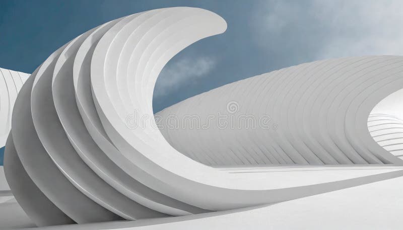 Futuristic Sphere Architectural Elegance in White Space Stock ...