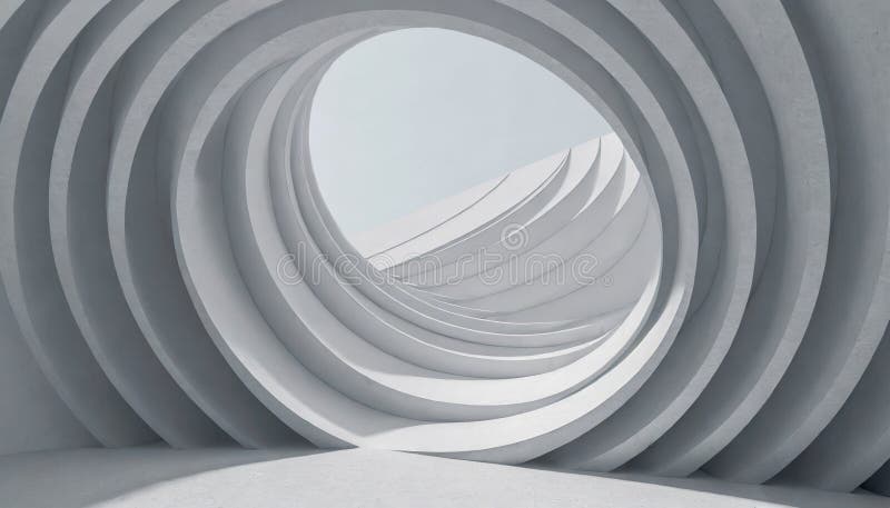 Futuristic Sphere Architectural Elegance in White Space Stock ...