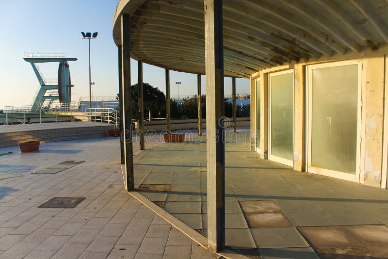 Fascinating Beach Resort Structures in Winter Stock Image - Image of ...