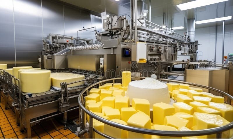 A Fascinating Cheese-Making Machine in Action Stock Illustration ...