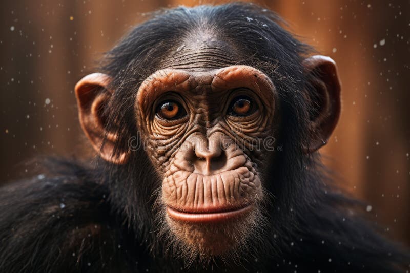 Fascinating Close-up Chimpanzee Face Muzzle Stock Illustration ...