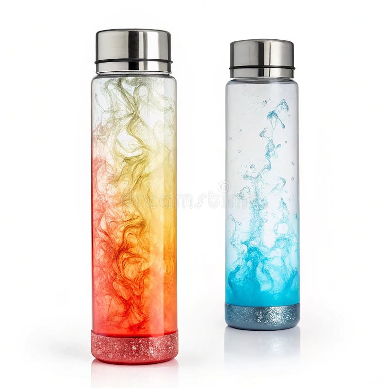 Magic Color Changing Drink Bottle with Heat Sensitive Effects Stock ...