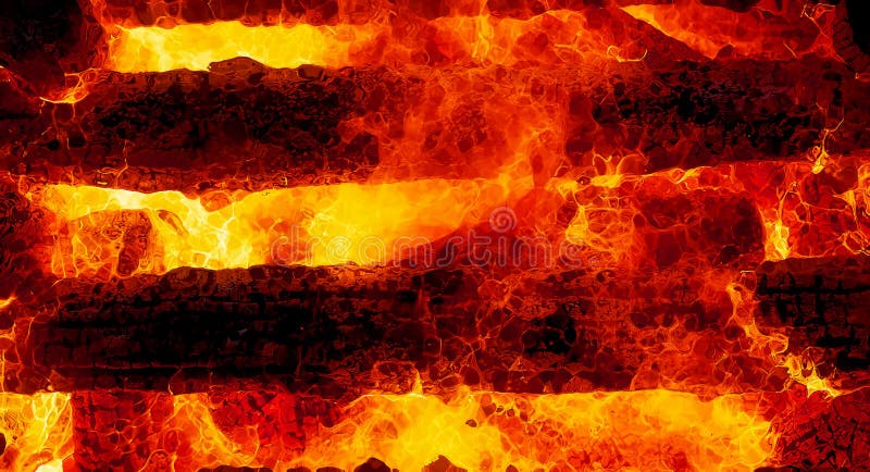 Fascinating Graphic Detail of Burning Fire Consuming Wooden Logs. Stock ...