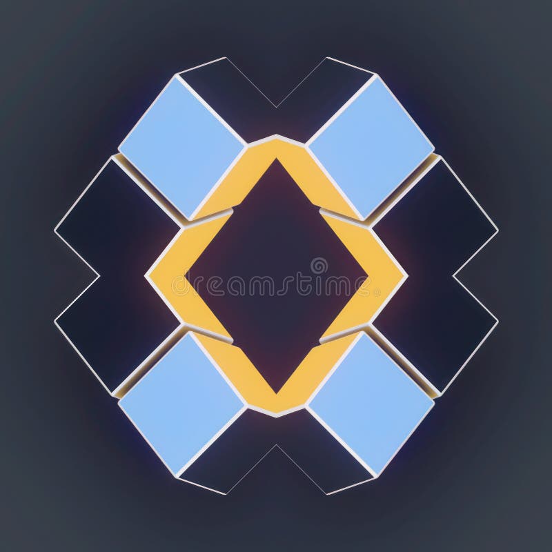 Fascinating Graphics with Geometric Shapes and Patterns. 3d Rendering ...