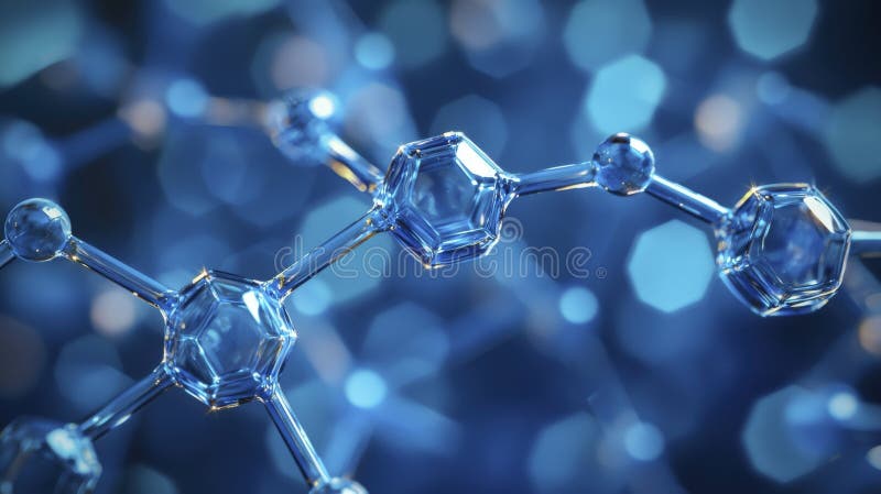 Molecular Geometry with Twinkling Light Background Stock Illustration ...