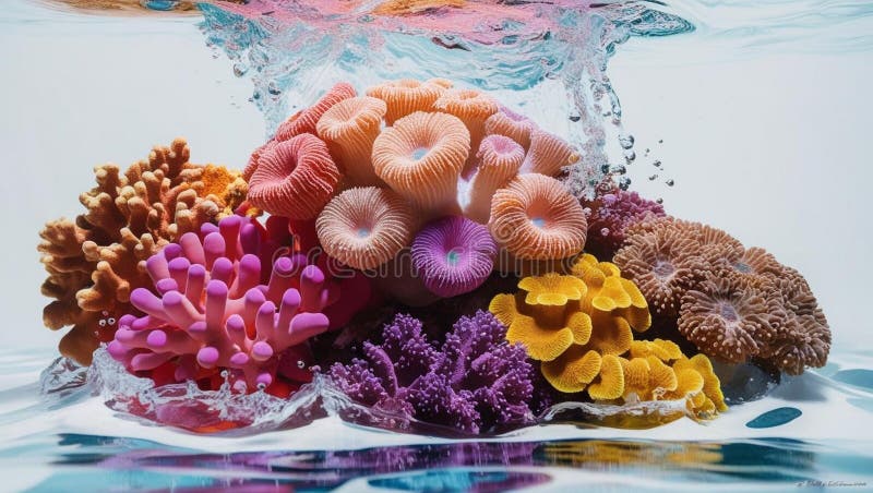 Fascinating Sea Corals, Presented on a White Background Stock ...