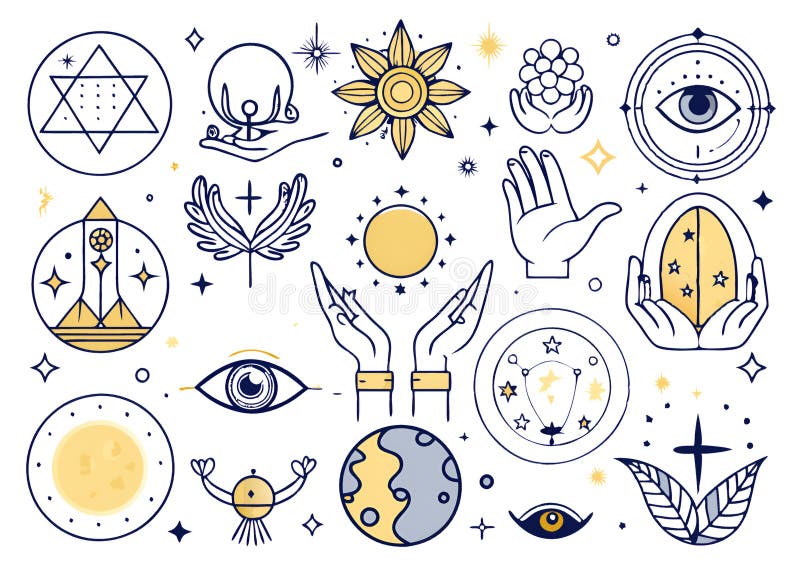 A Fascinating Set of Esoteric Symbols is Displayed on a White ...