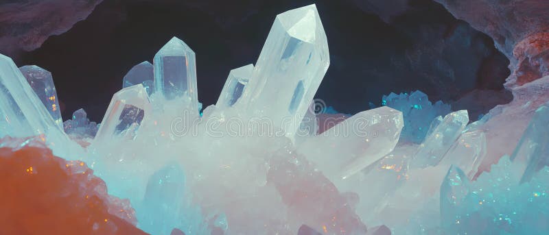 Fascinating Textures of Crystal Caves with Sparkling Formations in Cool ...