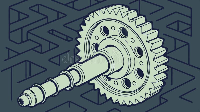 Camshaft and Gear in Abstract Maze, Flat Vector Art, Vector Design ...
