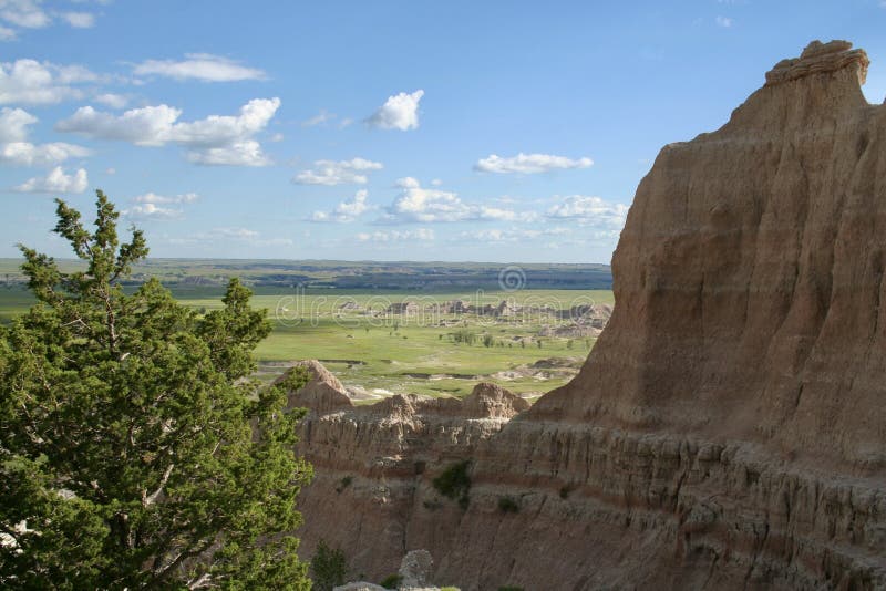 Fascinating View of the Cliffs on the Background of the Beautiful Field ...