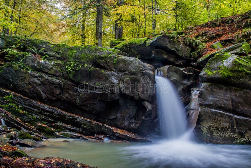 Fascinating Waterfall in the Mountains Stock Photo - Image of falls ...