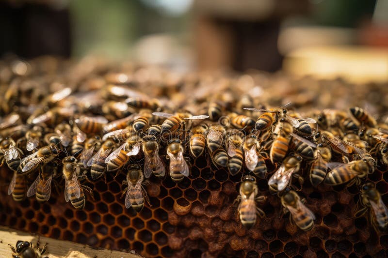 Exploring Life Inside a Beehive, Generative Ai Stock Illustration ... Exploring Life Inside a Beehive, Generative Ai Stock Illustration ...