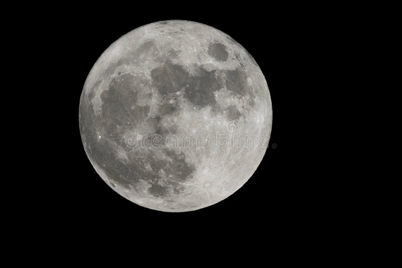 Fascinating Zoomed in View of the Full Moon Stock Image - Image of ...