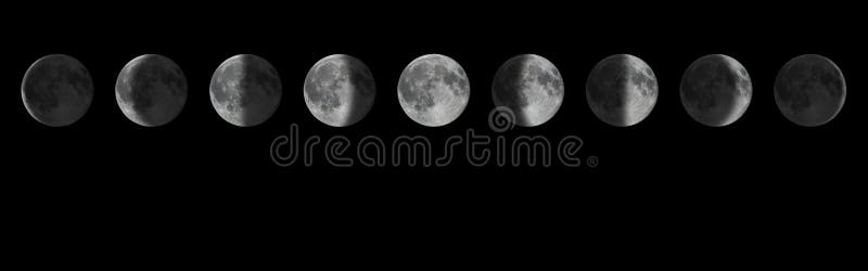Fases da Lua Ciclo lunar imagem de stock. Imagem de noite - 160972313