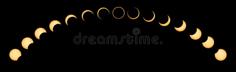 Fases De Eclipse Solar Anual Stock de ilustración - Ilustración de ...