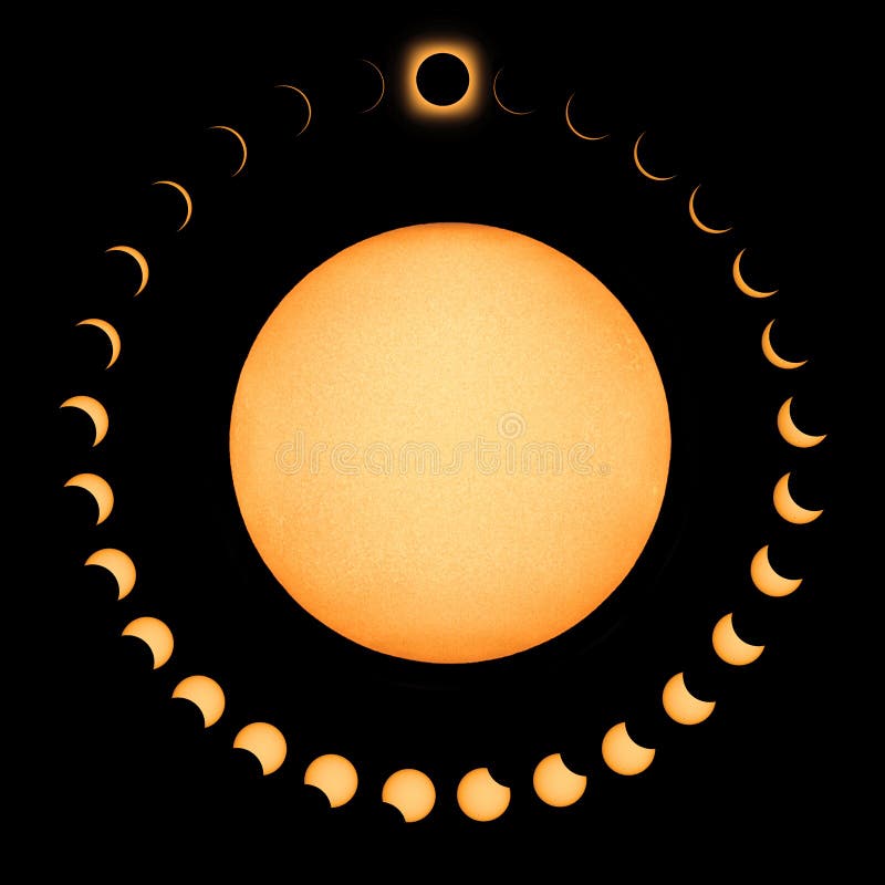 Fases Totales Del Eclipse Solar Eclipse Solar Imagen de archivo ...