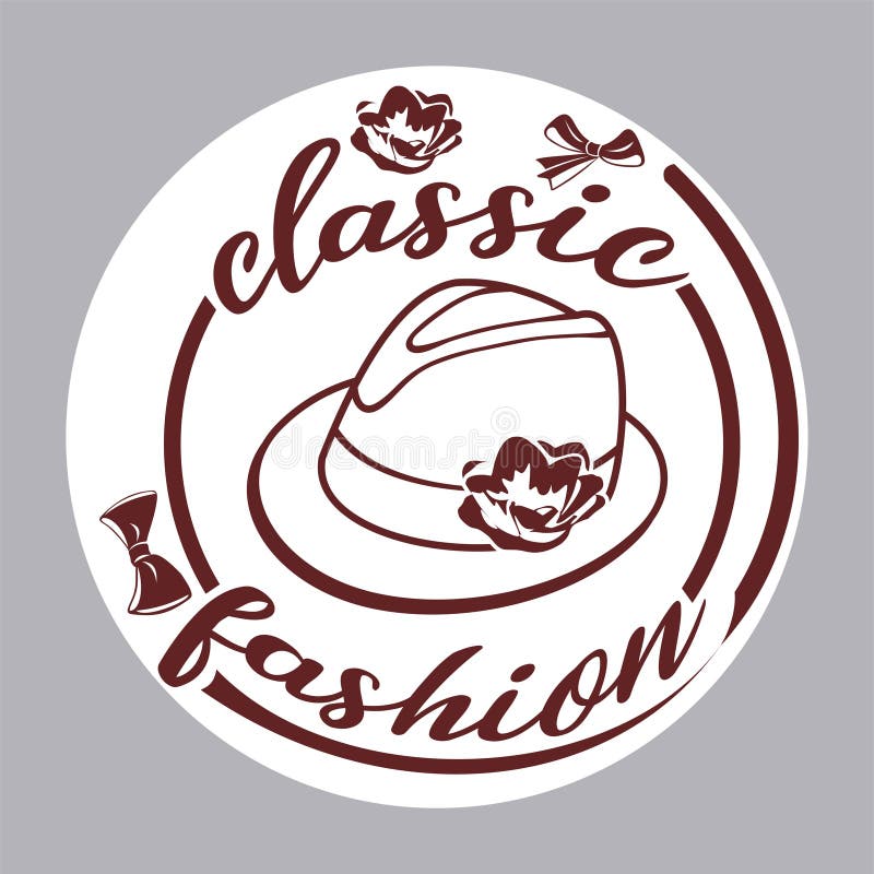 Classic Fashion Vintage Hat Old Simple Emblem Logo Stock Vector ...
