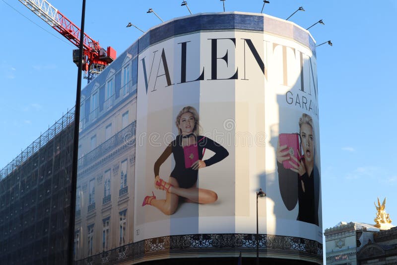 Paris France July 12, 2023 Fashion Advertisement on a Building in ...