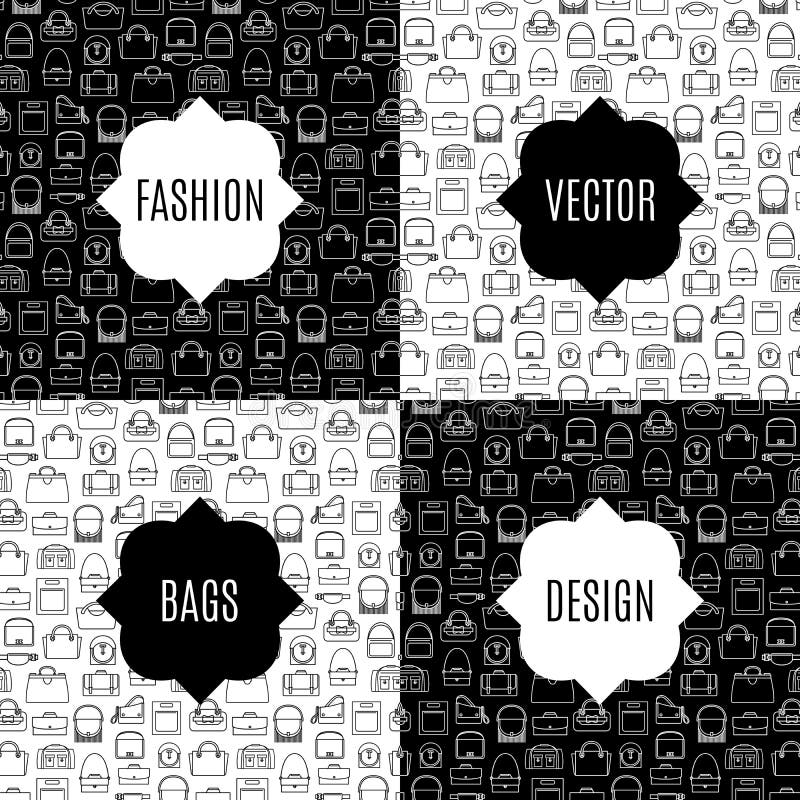 Fashion Bags Pattern Card Set Stock Vector - Illustration of abstract ...