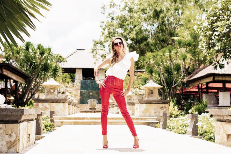 Fashion Model Posing in Fancy Clothes Stock Photo - Image of exotic ...