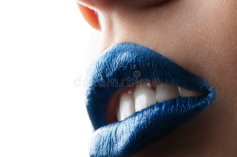 Fashion blue lips stock image. Image of lips, health - 50123191